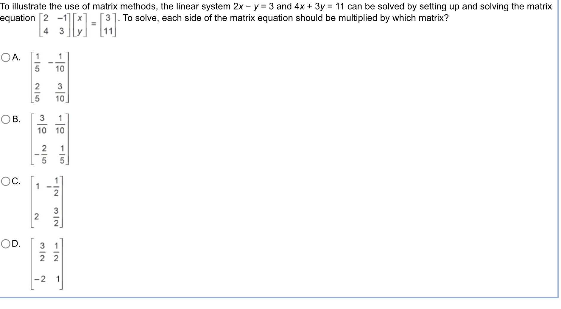 Solved To illustrate the use of matrix methods, the linear | Chegg.com