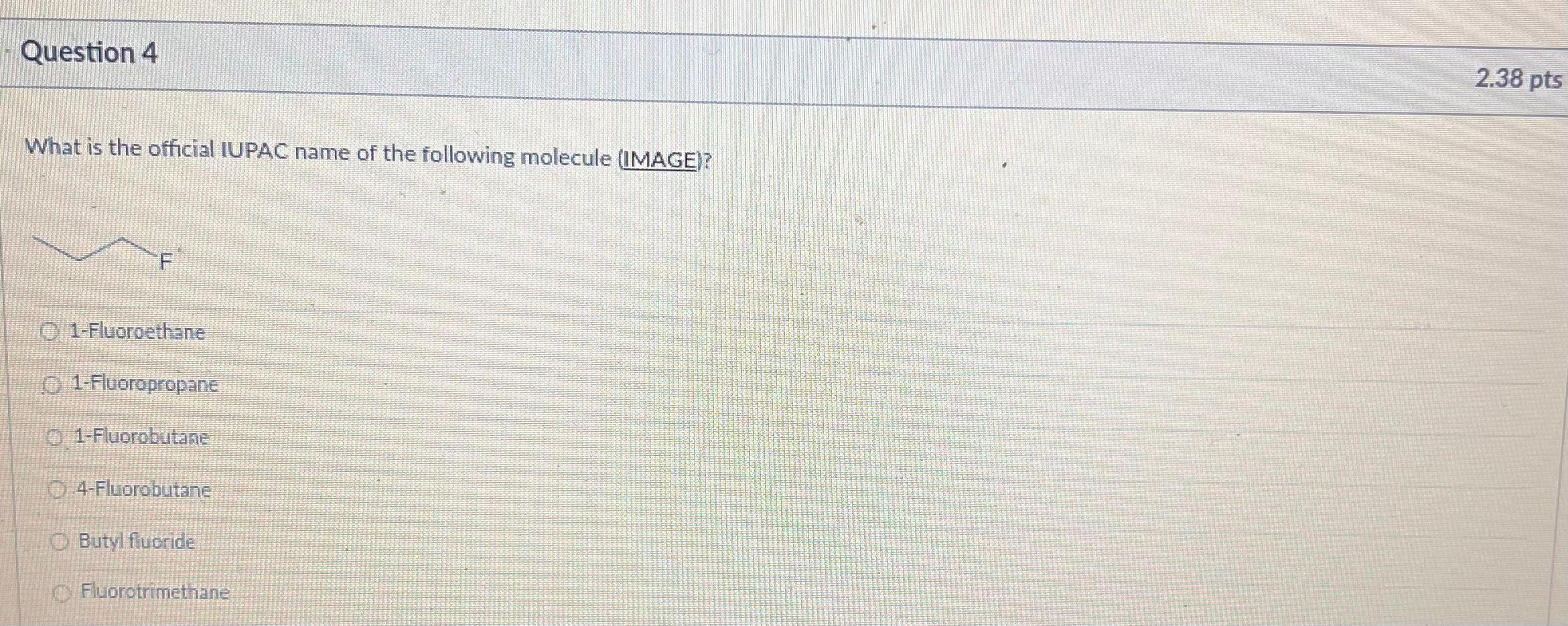 Solved What is the official IUPAC name of the following | Chegg.com