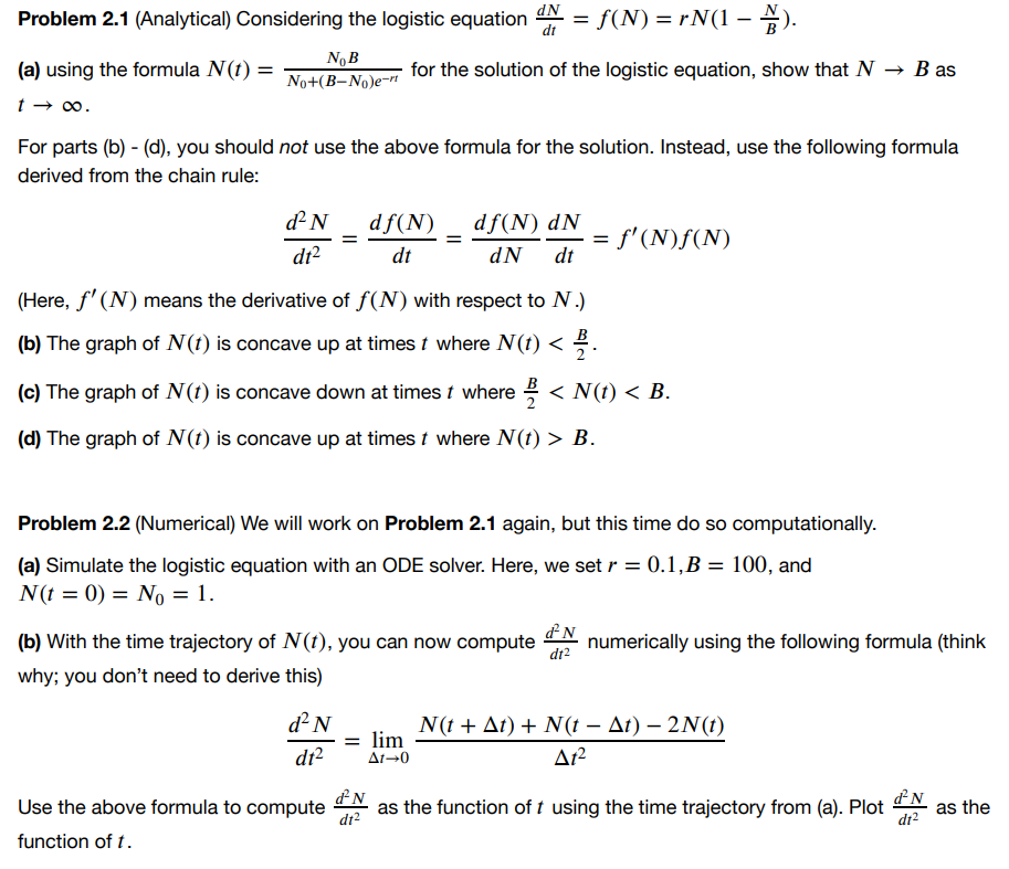 Solved Problem 2.1 (Analytical) ﻿Considering the logistic | Chegg.com