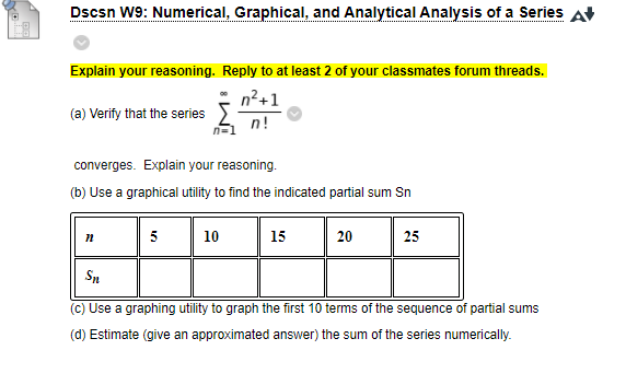 Solved Dscsn W9: Numerical, Graphical, and Analytical | Chegg.com