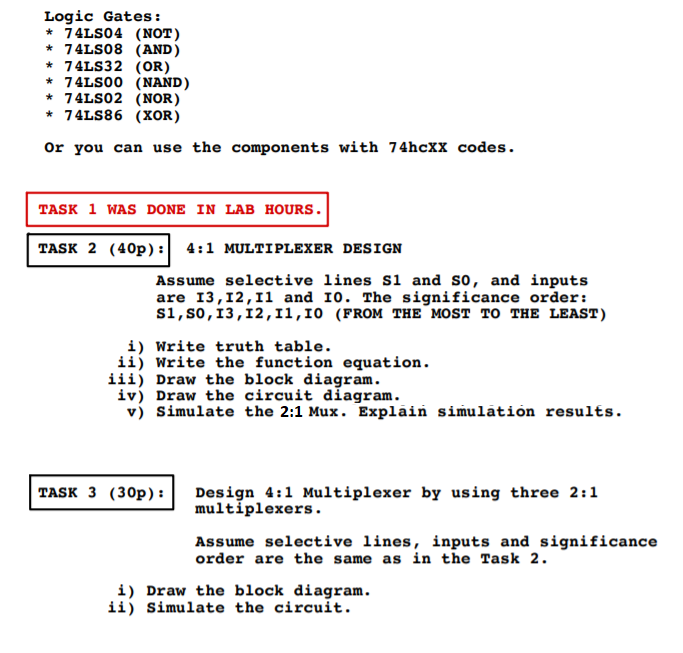 Solved Logic Gates: * 74LSO4 (NOT) * 74LS08 (AND) * 74LS32 | Chegg.com