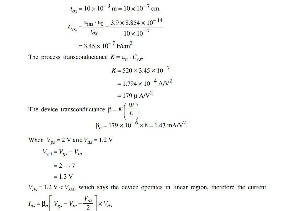 Solved = - sec. Problem 1: Consider an nMOS having electron | Chegg.com