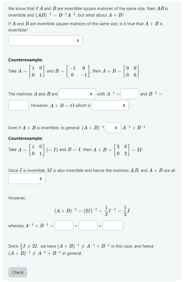 Solved We know that if A and B are invertible square | Chegg.com