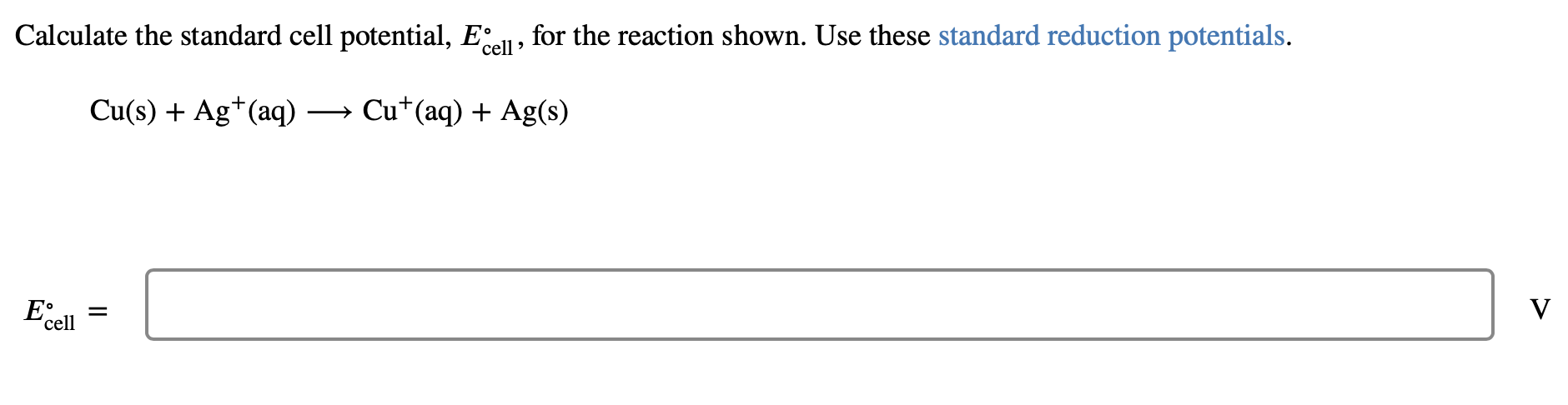 Solved Calculate The Standard Cell Potential Ecell ∘ For