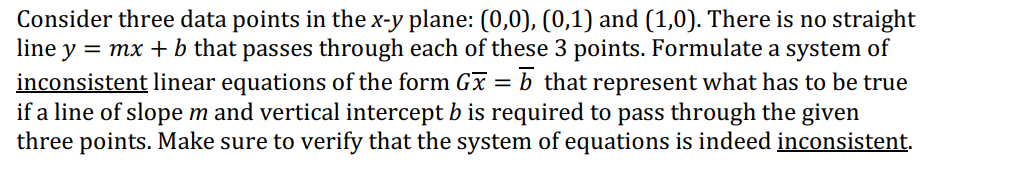 Solved Consider three data points in ﻿the x-y ﻿plane: | Chegg.com