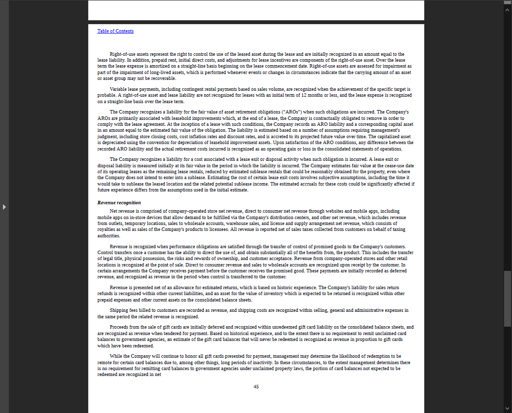 Solved III. Financial Statements - Lululemon (33 points) For | Chegg.com