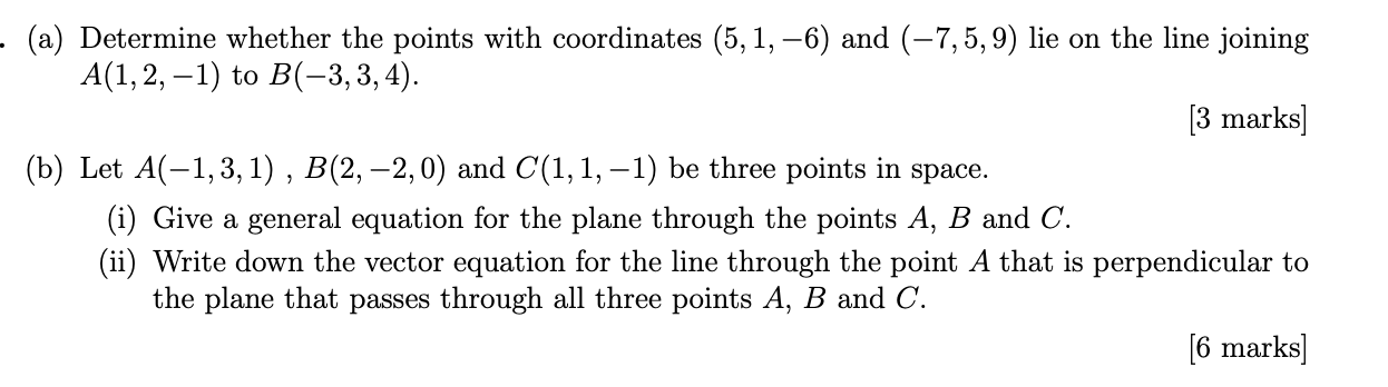 Solved - (a) Determine whether the points with coordinates | Chegg.com