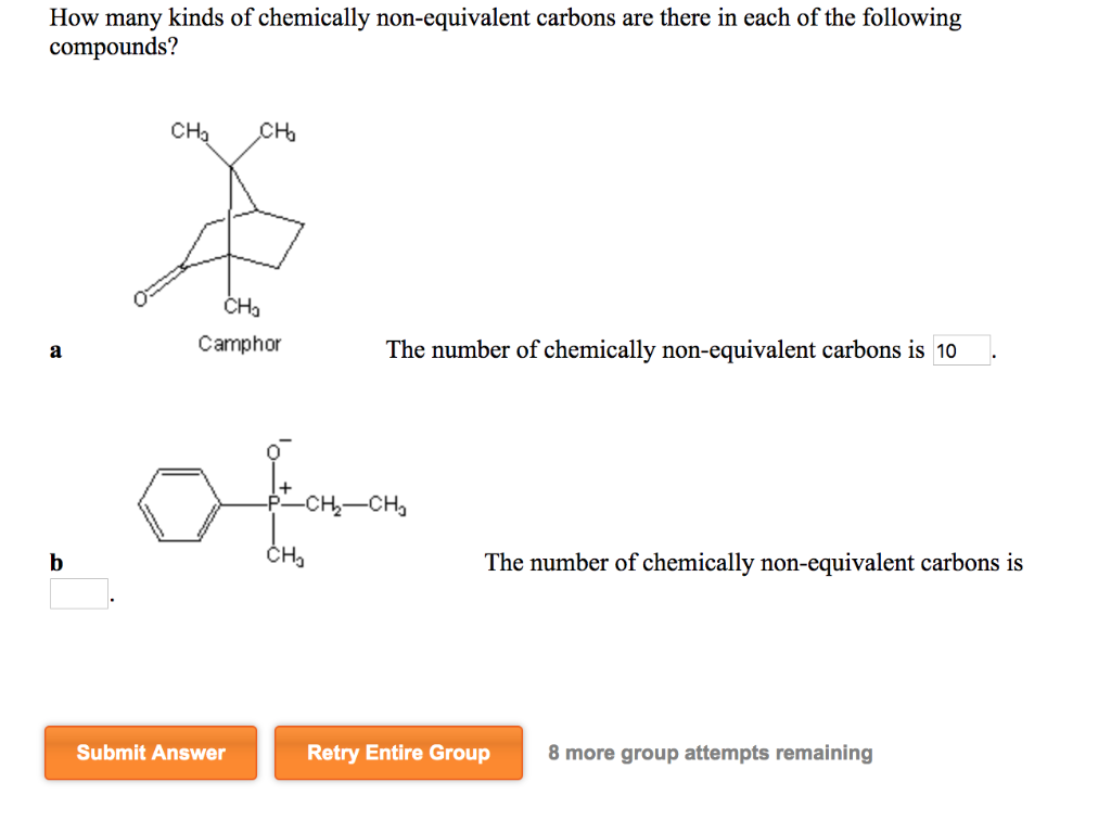Solved How many kinds of chemically non-equivalent carbons | Chegg.com