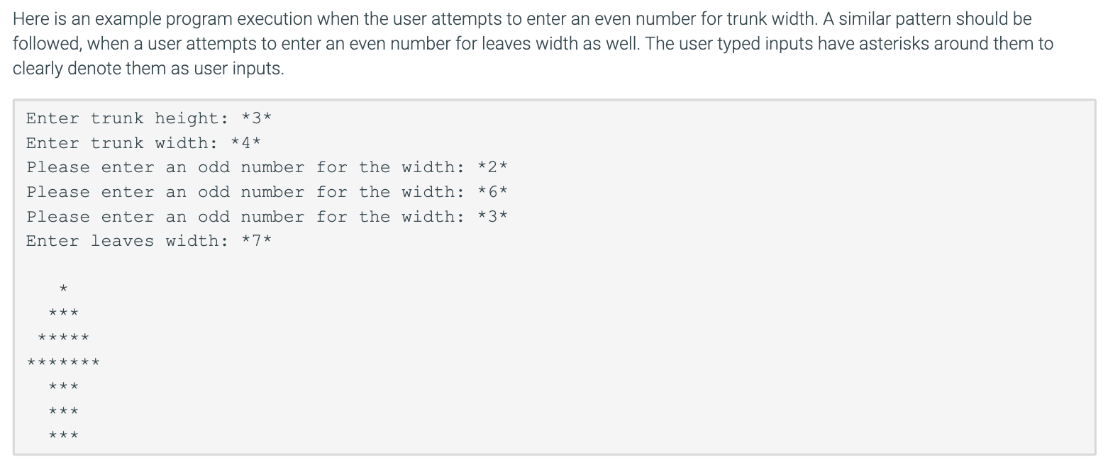 Solved The following program draws a simple tree with leaves | Chegg.com