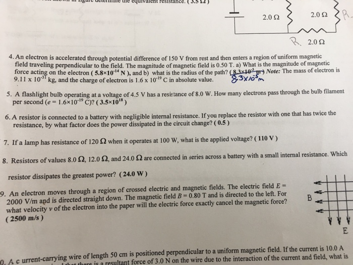 Solved An electron is accelerated through potential | Chegg.com