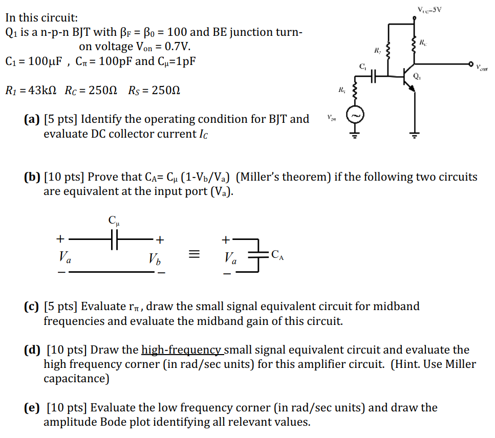 Solved In ﻿this circuit:Q1 is a n-p-n BJT ﻿with βF=β0=100 | Chegg.com