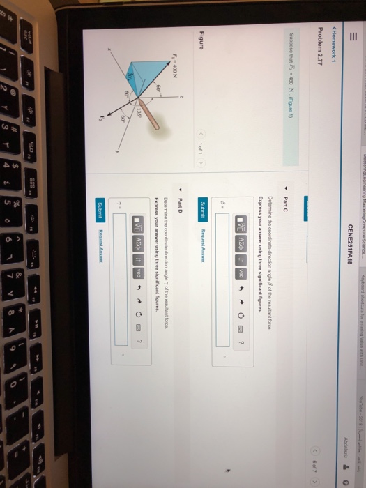Solved Determine The Coordinate Direction Angle Of The