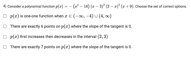 Solved 4) Consider a polynomial function | Chegg.com