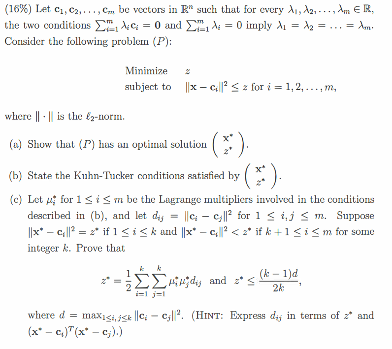 optimization problem (from introductory of | Chegg.com