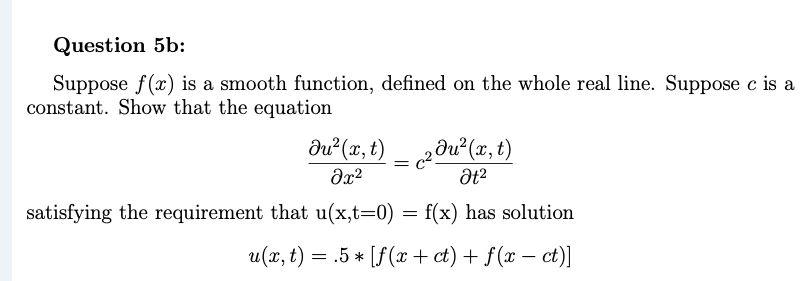 Solved Question 5b: Suppose f(x) is a smooth function, | Chegg.com