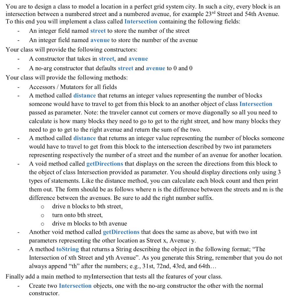 Solved You are to design a class to model a location in a | Chegg.com
