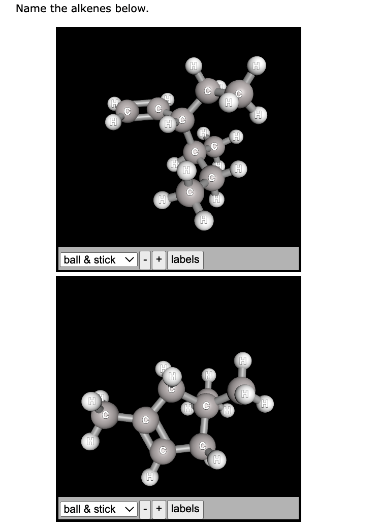 Solved Name the alkenes below. | Chegg.com