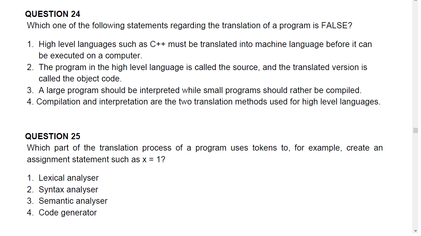 Solved Question 1 Which One Of The Following Statements 