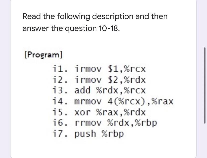Solved Read the following description and then answer the | Chegg.com