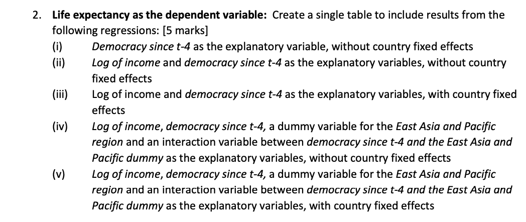 using the stata codes above how can you solve the | Chegg.com