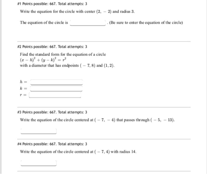 Solved #1 Points possible: 667, Total attempts: 3 Write the | Chegg.com
