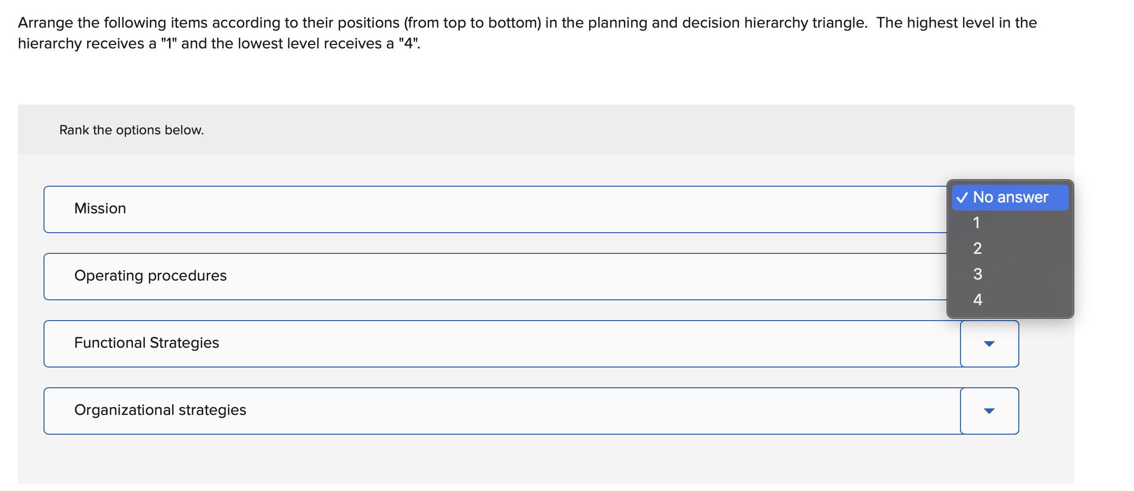 Solved Arrange the following items according to their | Chegg.com