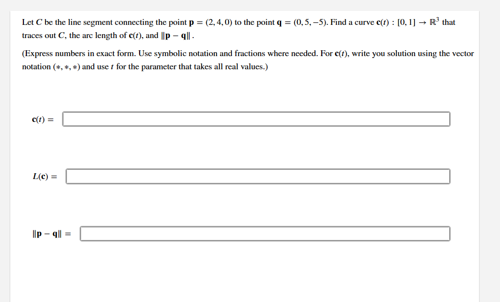 Solved Let C ﻿be the line segment connecting the point | Chegg.com