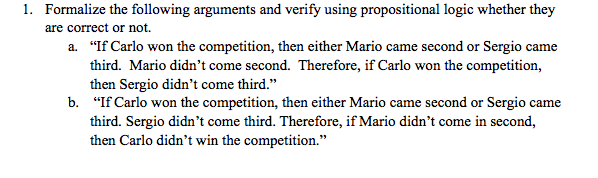 Formalize the following arguments and verify using | Chegg.com