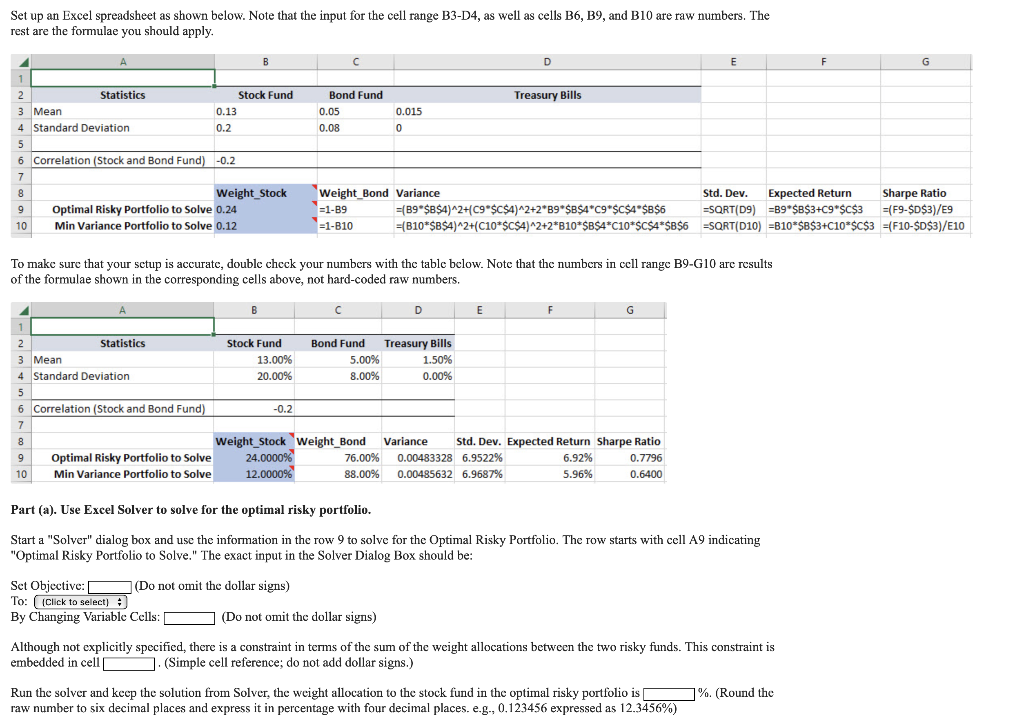 set-up-an-excel-spreadsheet-as-shown-below-note-that-chegg