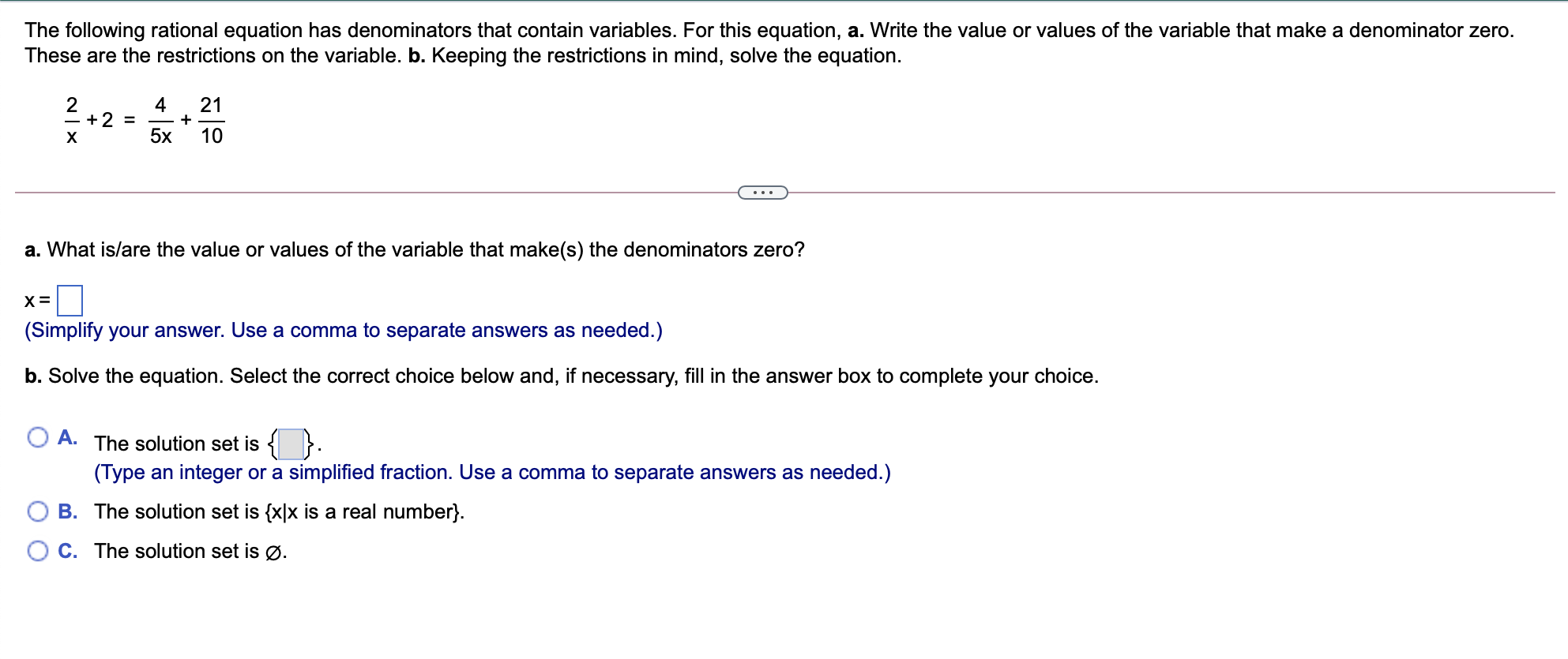 Solved The following rational equation has denominators that | Chegg.com