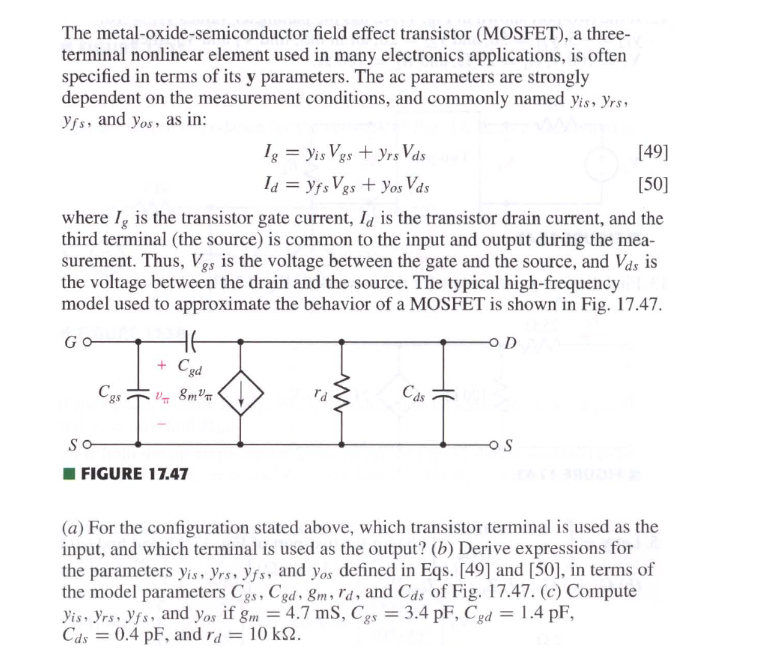 Solved The Metal Oxide Semiconductor Field Effect Transistor