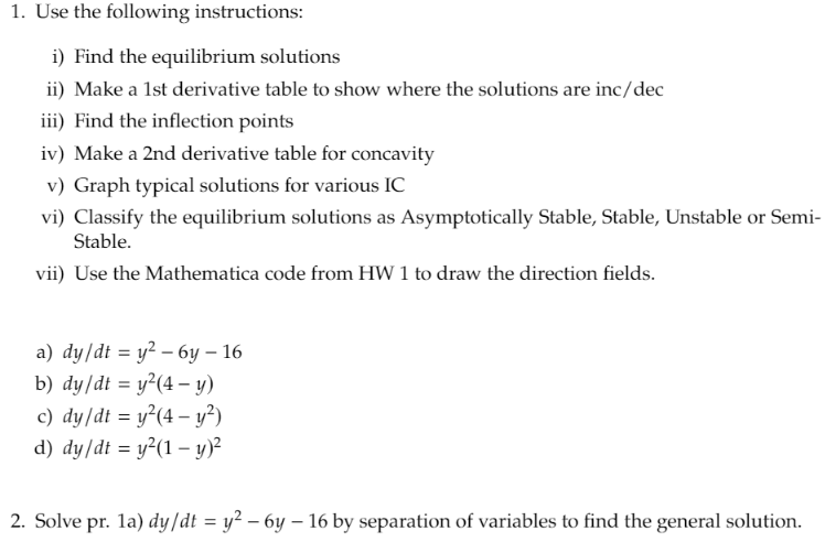 Solved 1. Use the following instructions: i) Find the | Chegg.com