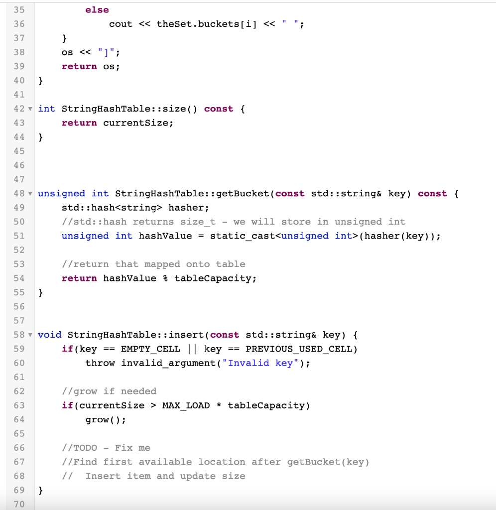 Solved HashSet Contains. Please include code in the TODO - | Chegg.com