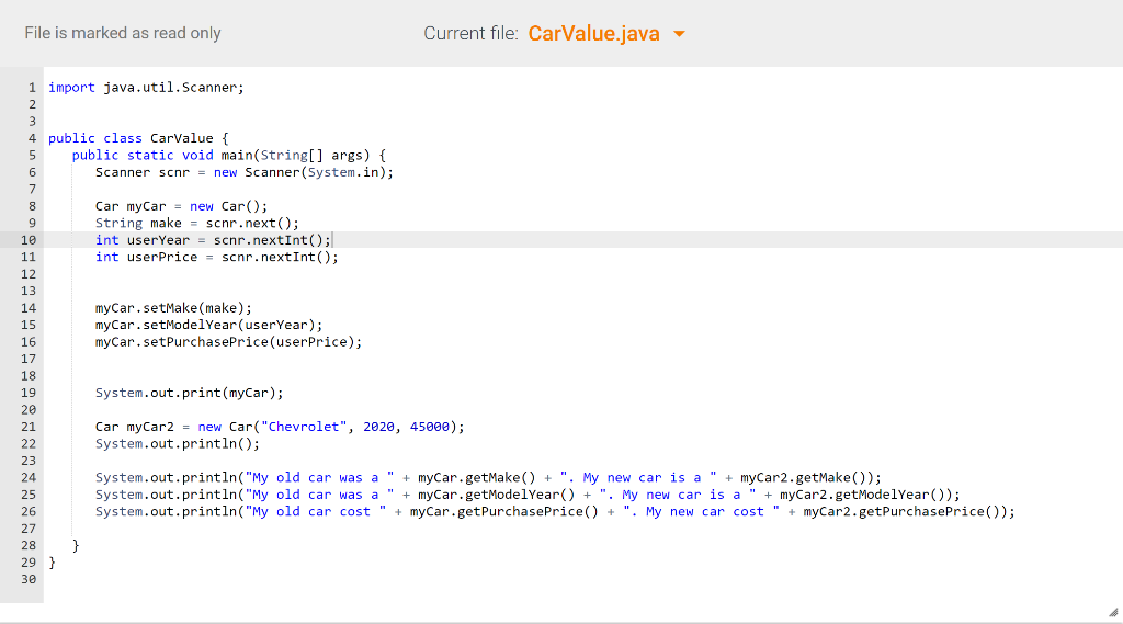 Solved Given Main Complete The Car Class In File 4222