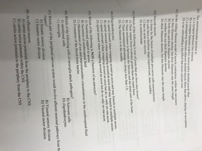 Solved A) a synapse between two neurons a synapse between a | Chegg.com