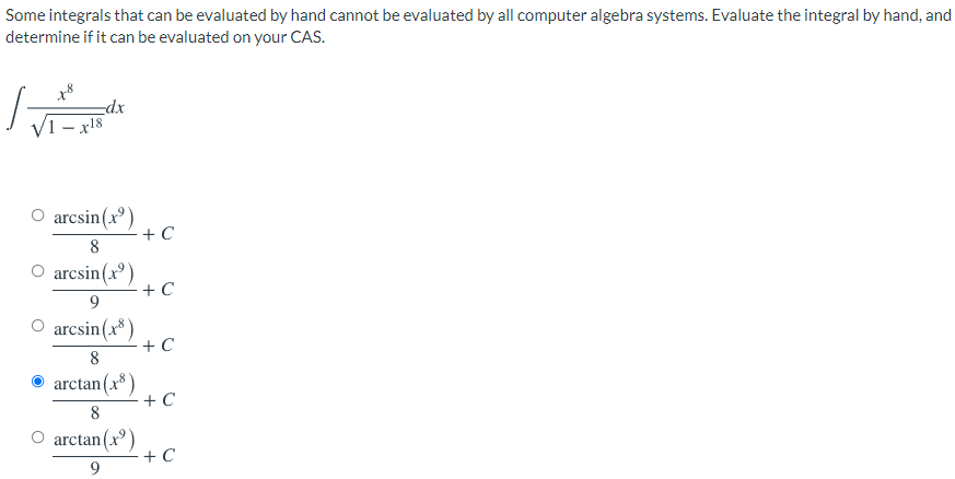 Solved Some integrals that can be evaluated by hand cannot | Chegg.com