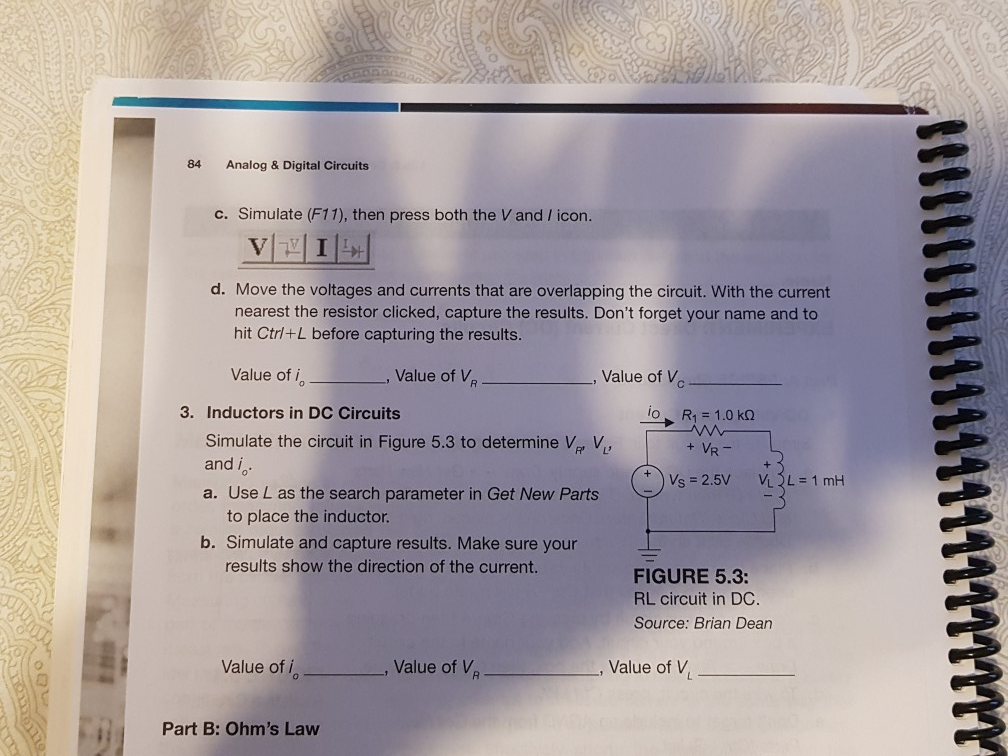 Solved Part A: PSPICE Simulations 1. DC Voltage and Current | Chegg.com