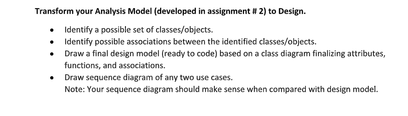 Solved Transform your Analysis Model (developed in | Chegg.com