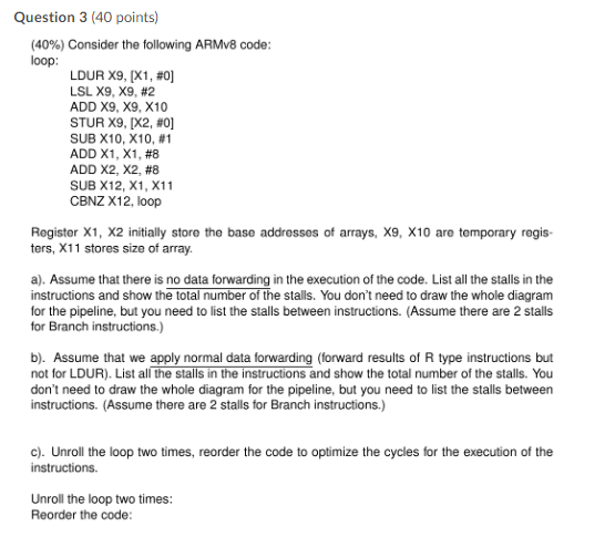 Solved Question 3 (40 points) (40%) Consider the following | Chegg.com