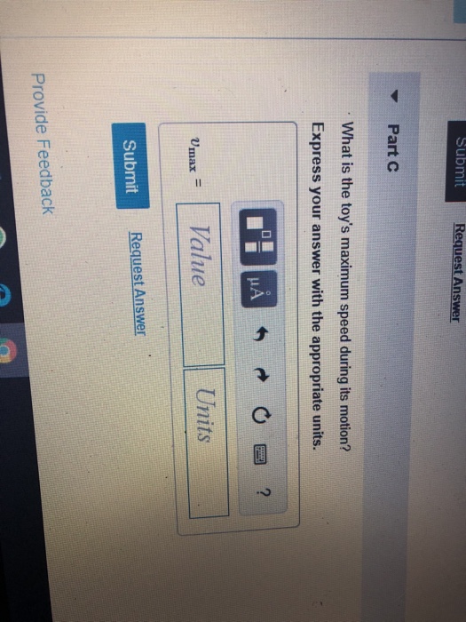 Solved Exercise 14.27 Constants Part A A toy of mass | Chegg.com