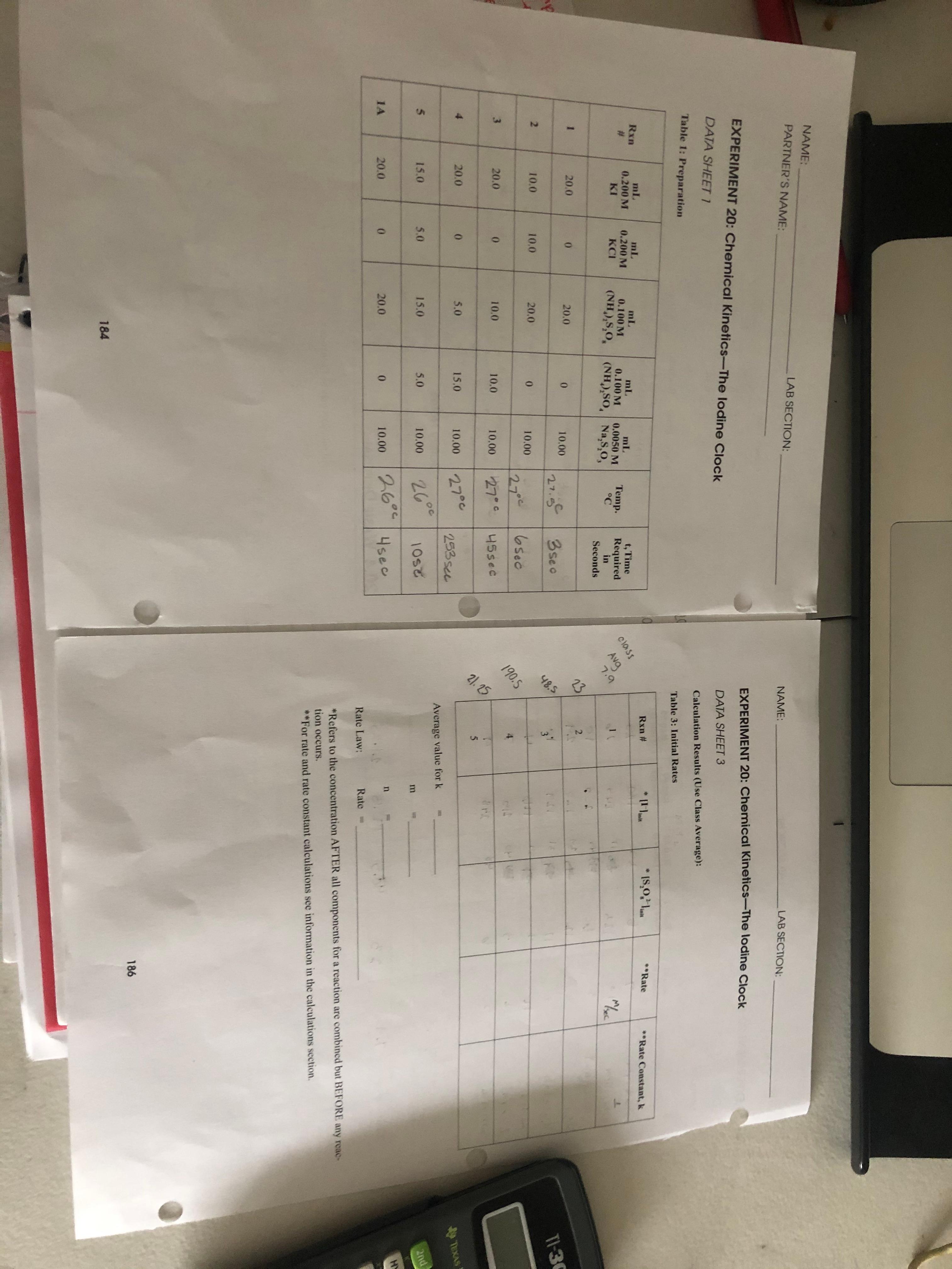 NAME: PARTNER'S NAME: LAB SECTION: NAME: LAB SECTION: | Chegg.com