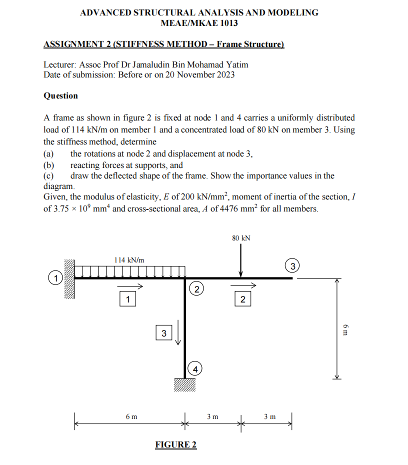 Solved ADVANCED STRUCTURAL ANALYSIS AND MODELING MEAE/MKAE | Chegg.com