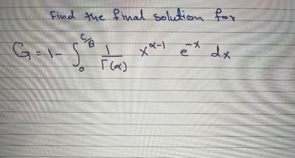 Solved can you please find the final answer for G? and find | Chegg.com