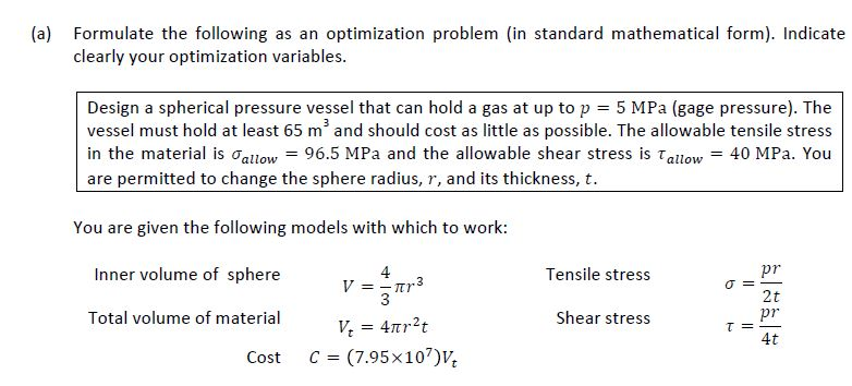Solved (a) Formulate the following as an optimization | Chegg.com