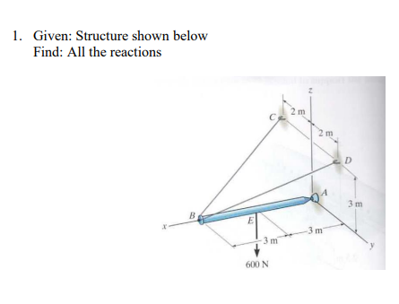 Solved 1. Given: Structure shown below Find: All the | Chegg.com