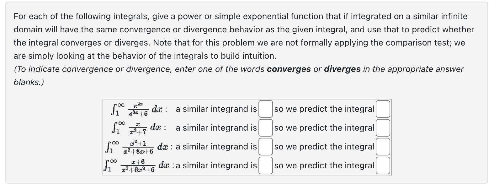 Solved For each of the following integrals, give a power or | Chegg.com