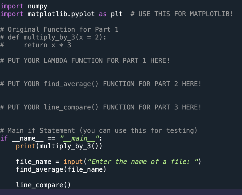 Solved This first image is the themplate we are supposed to | Chegg.com