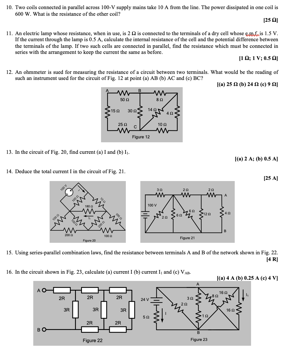 Solved 10. ﻿Two coils connected in parallel across | Chegg.com