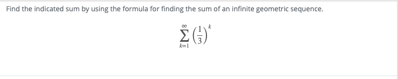 Solved Find the indicated sum by using the formula for | Chegg.com