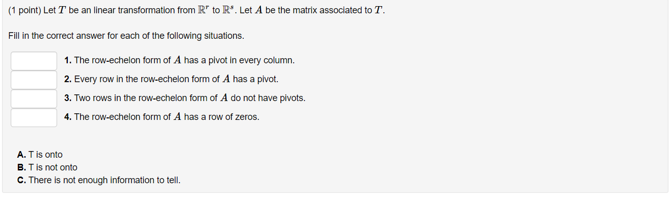 [solved] 1 Point Let T Be An Linear Transformation From